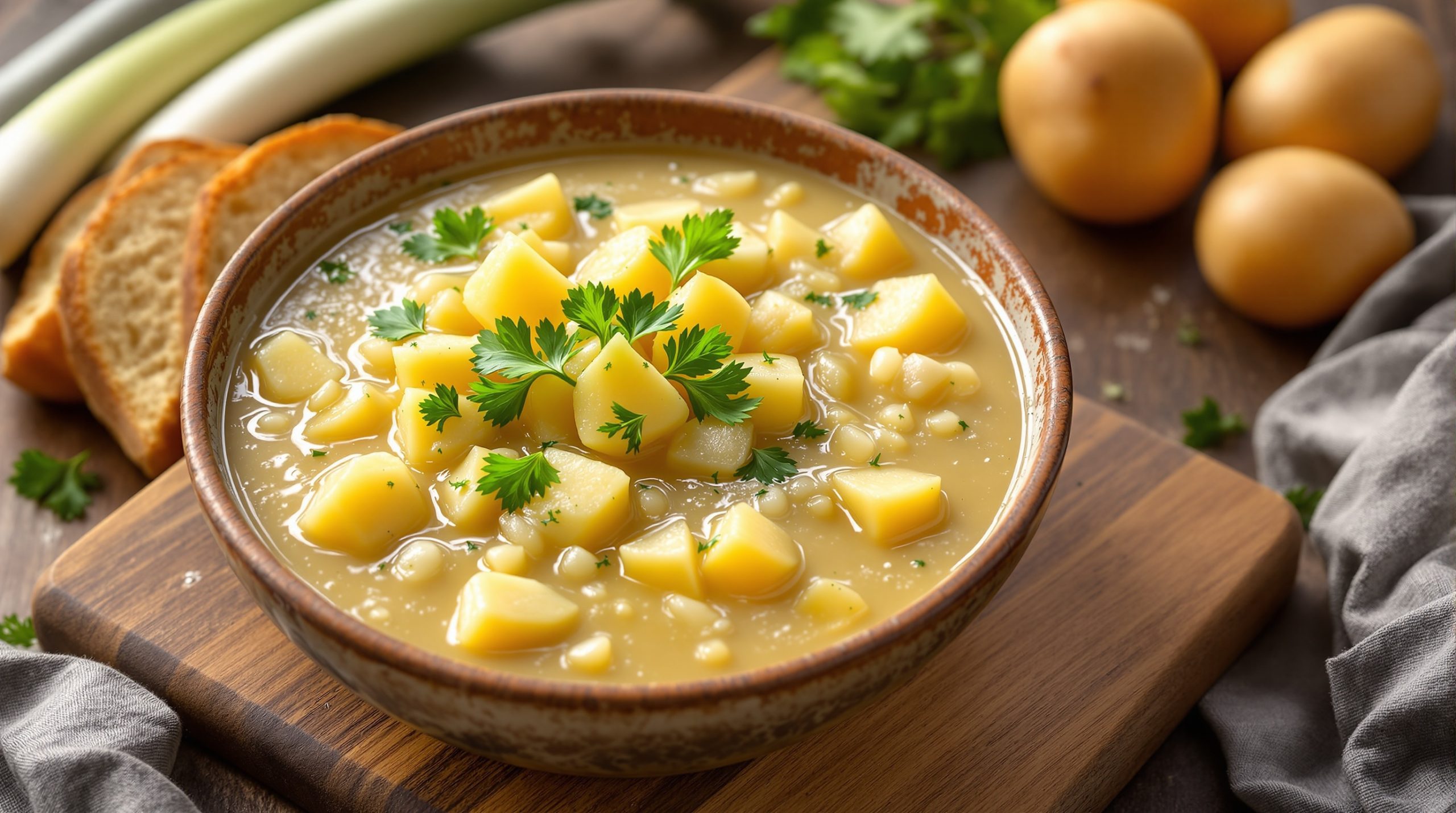 Leek and potato soup opskrift - klassisk cremet suppe